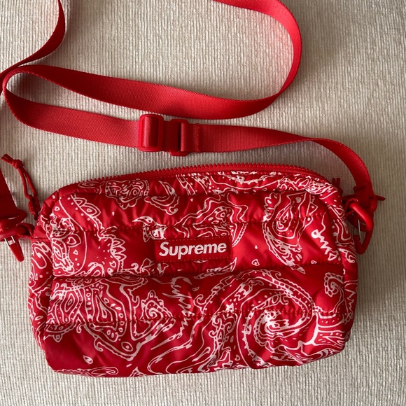 Supreme | Bags | Supreme Red Crossbody Bag With Paisley Print | Poshmark